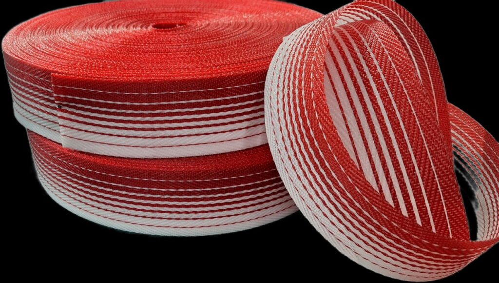 Cinta tejida reforzada – x menor – Rojo y blanco – Calzacuer